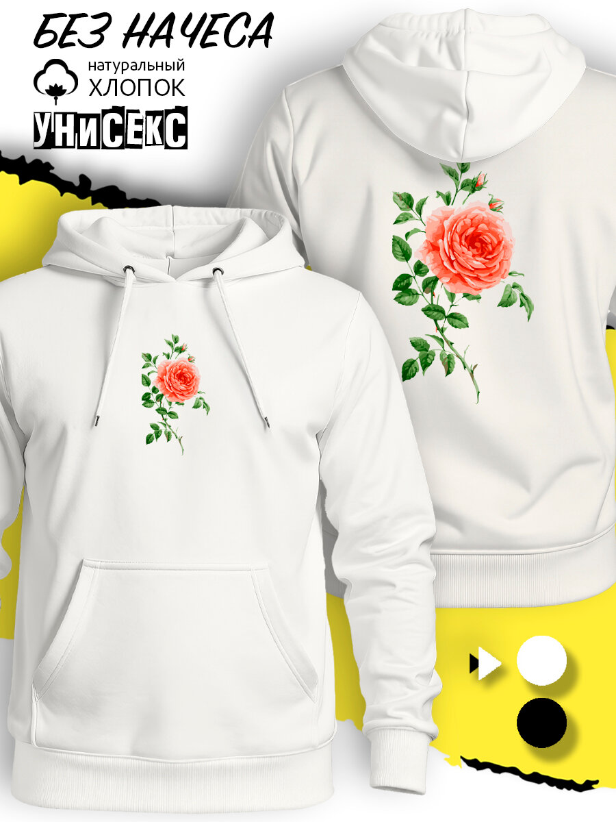 Худи Толстовка свитшот цветок роза