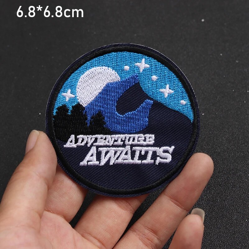 Нашивки с пейзажами для одежды Темно-синий, G-BT0060-12