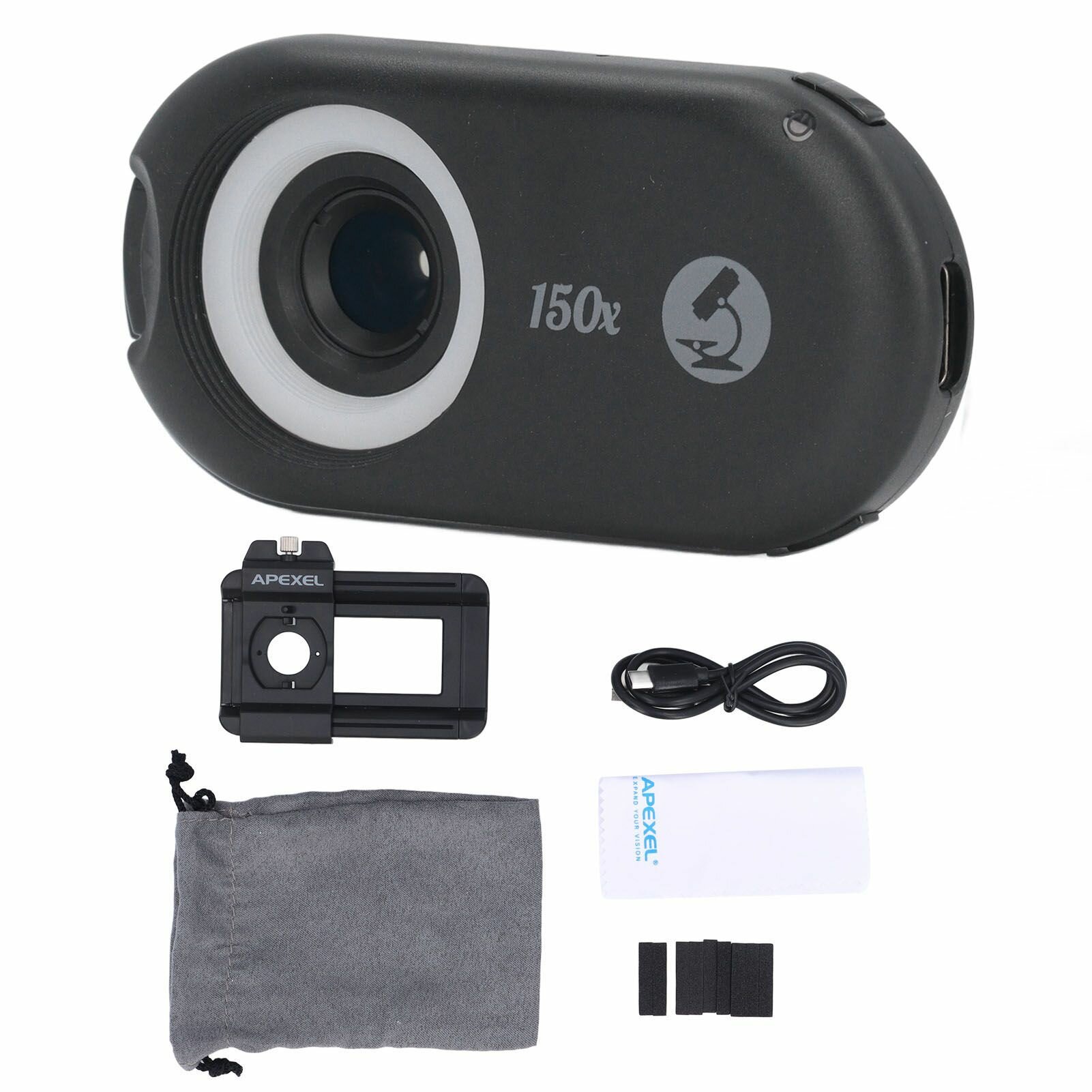 150X телефон микроскоп CPL LED клипса для смартфона