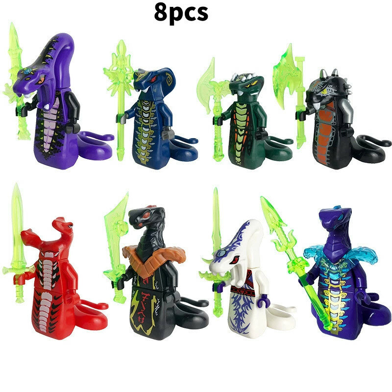 Фигурки змеи из набора ниндзяго с сменными деталями для творческого строительства и подарка