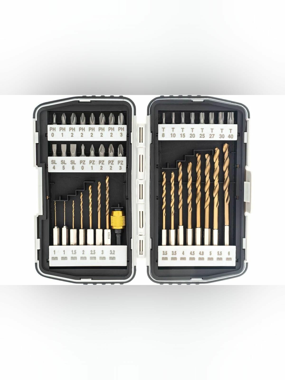 Набор бит и сверл, магнитный адаптер, CrV, пластиковый кейс, 40 шт. Matrix