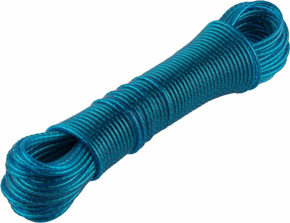 Бельевой шнур ЗУБР, 20 м, стальная сердцевина, пластиковая оплетка 50140-20