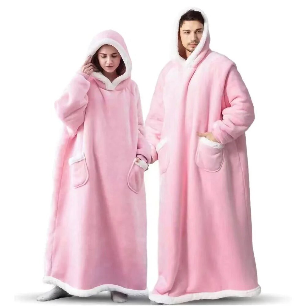 Розовый халат-одеяло с капюшоном, Giant, Pink
