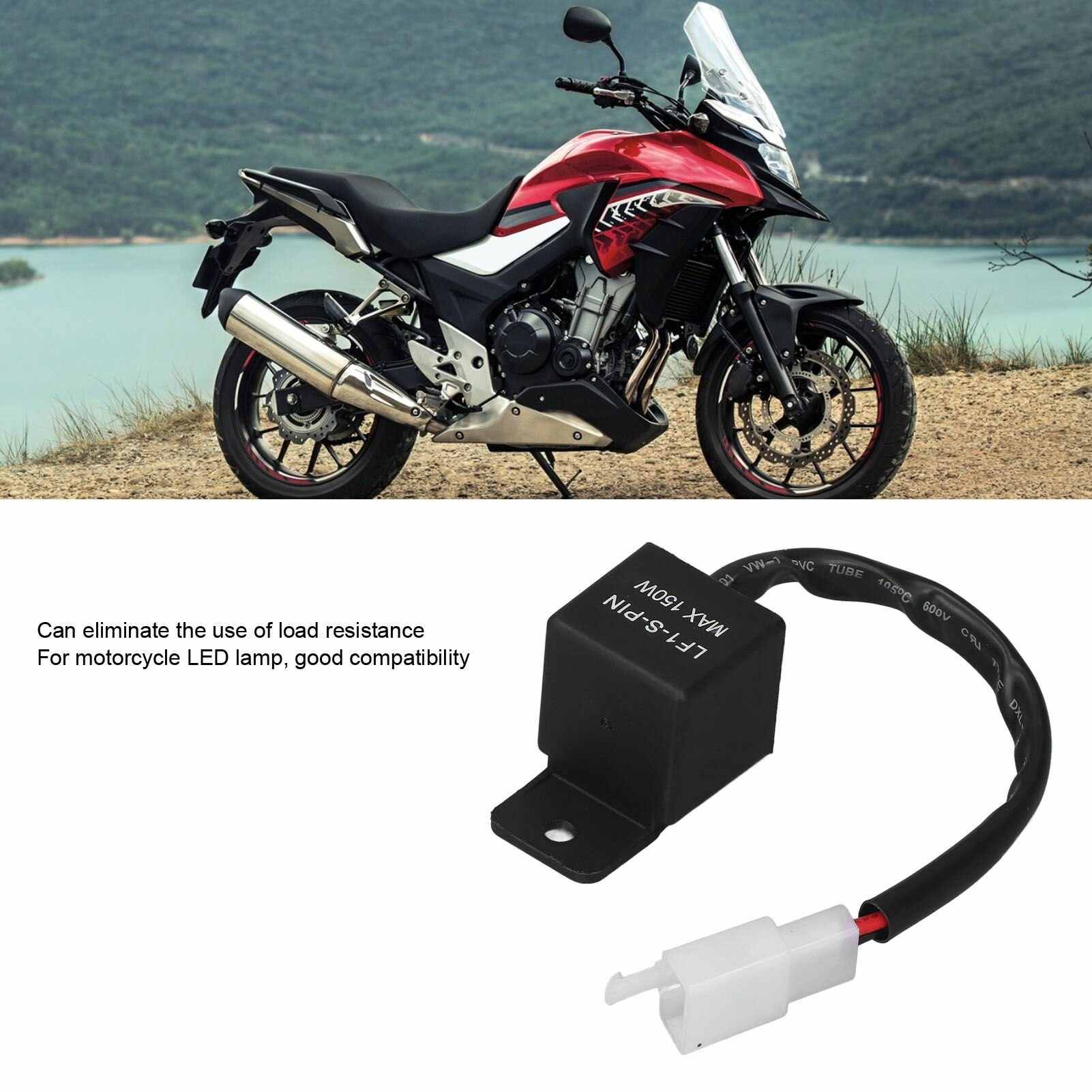 2-контактное светодиодное реле мигалки с кабелем, релейный модуль указателя поворота мотоцикла, 150 Вт, 12 В постоянного тока