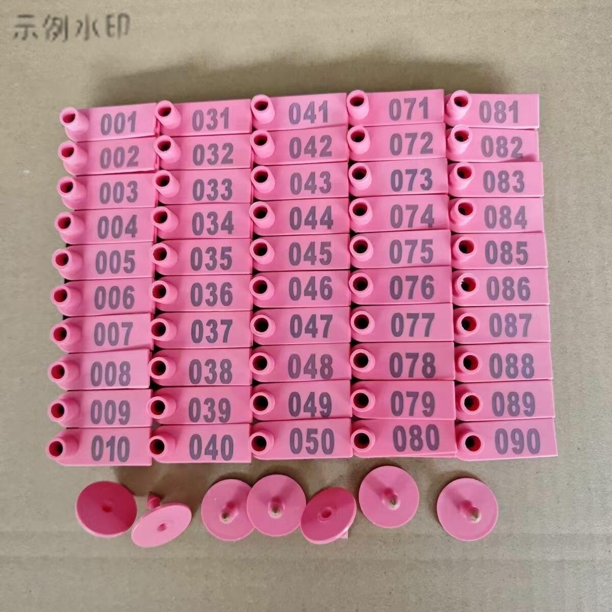 Бирки ушные для овец, коров, КРС и др. животных 100 шт. нумерация от 1 до 100, размер 48 x 18 мм, толщина 1,5 мм