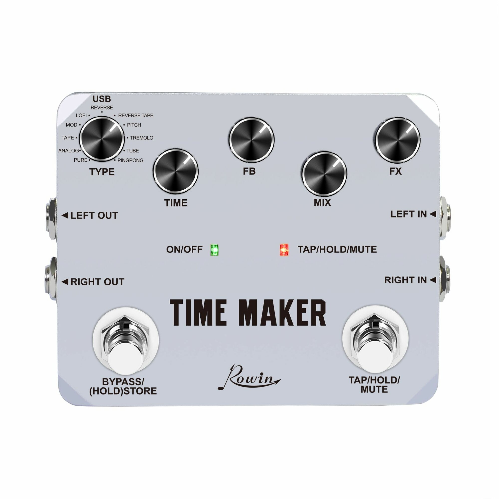 ROWIN LTD-02 TIME MAKER Педали ультра эффект задержки для электрических гитар 11 типов задержка True обходной полного металлического корпуса