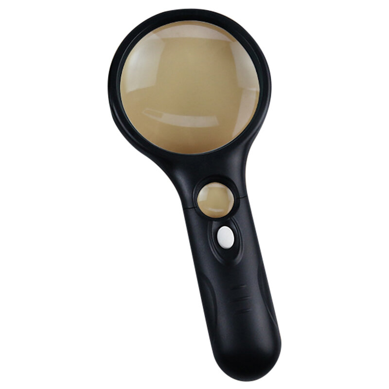 Лупа 3X 45X Ручная лупа со светодиодной подсветкой для детей Пожилые люди Черный