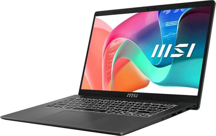 Ноутбук MSI Modern 14 F1MG-499RU Core 5 120U 16Gb SSD512Gb Intel Graphics 14" IPS FHD (1920x1080) Windows 11 Pro grey WiFi BT Cam (9S7-14S111-499)