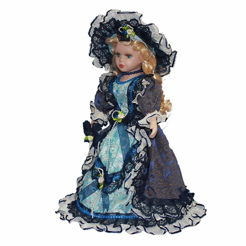 Фарфоровая кукла в парчовой одежде