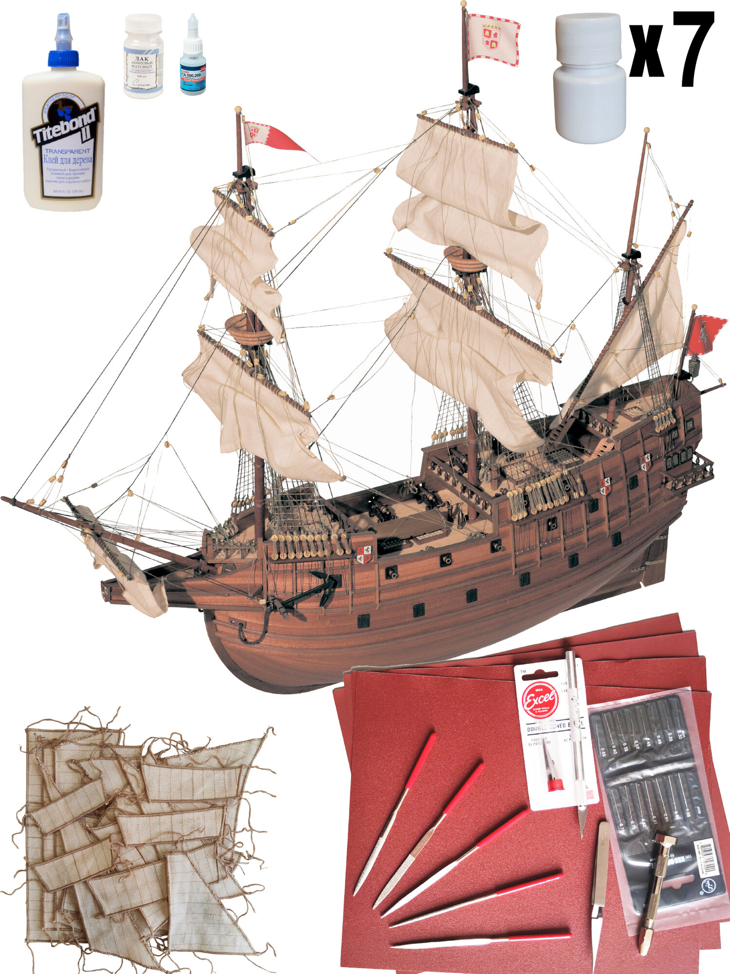 Модель корабля от OcCre, Галеон San Martin, 550 часов, подарочный набор для сборки с инструментами и парусами