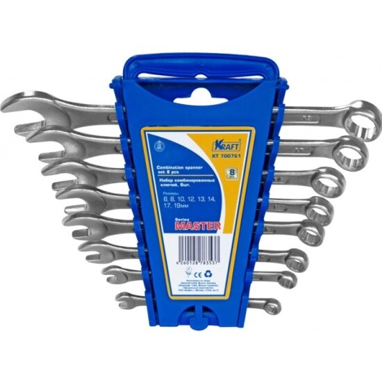 Набор комбинированных ключей Kraft KT 700761, 8 шт