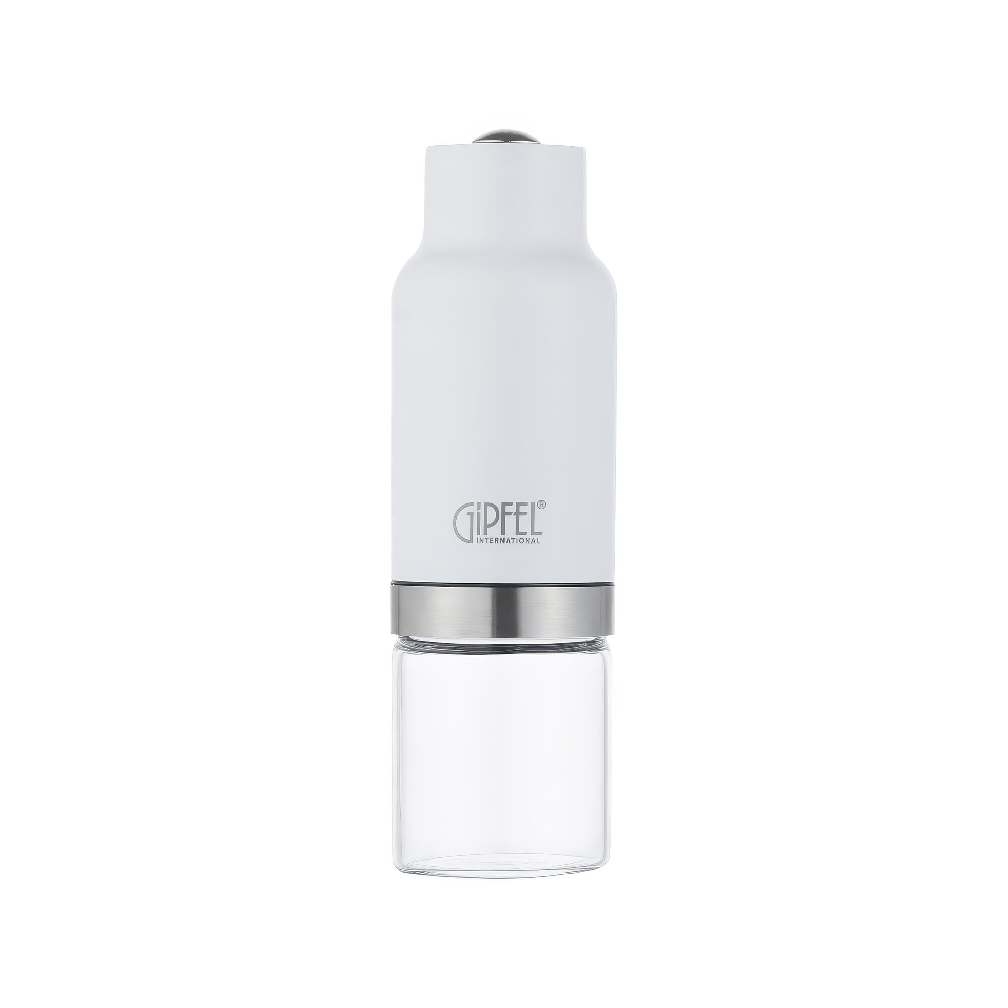 Мельница электрическая гравитационная Gipfel King 50665, стекло/пластик/керамика, белый