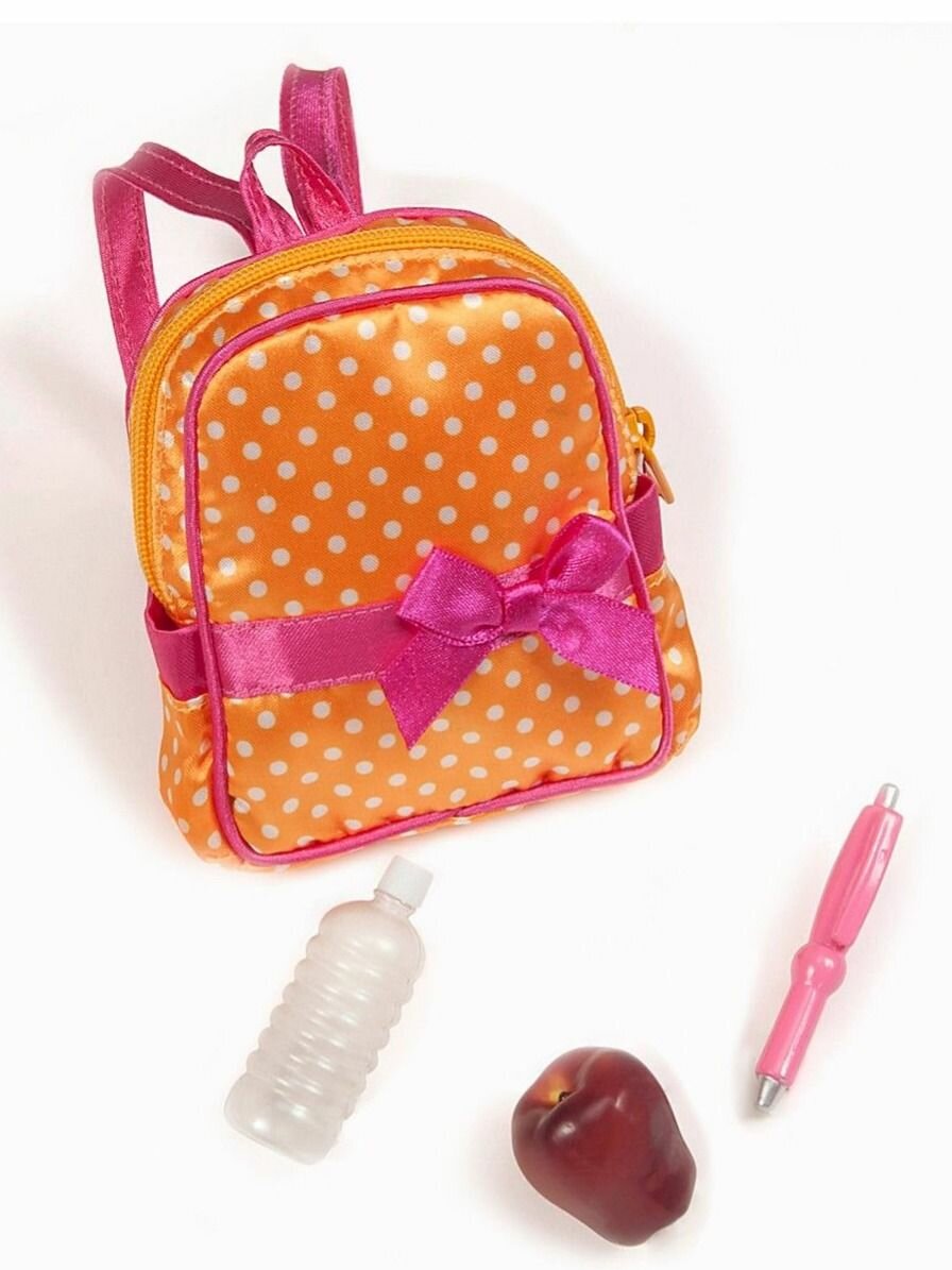 OUR GENERATION Модные аксессуары Рюкзачок для куклы с бутылочкой и яблоком