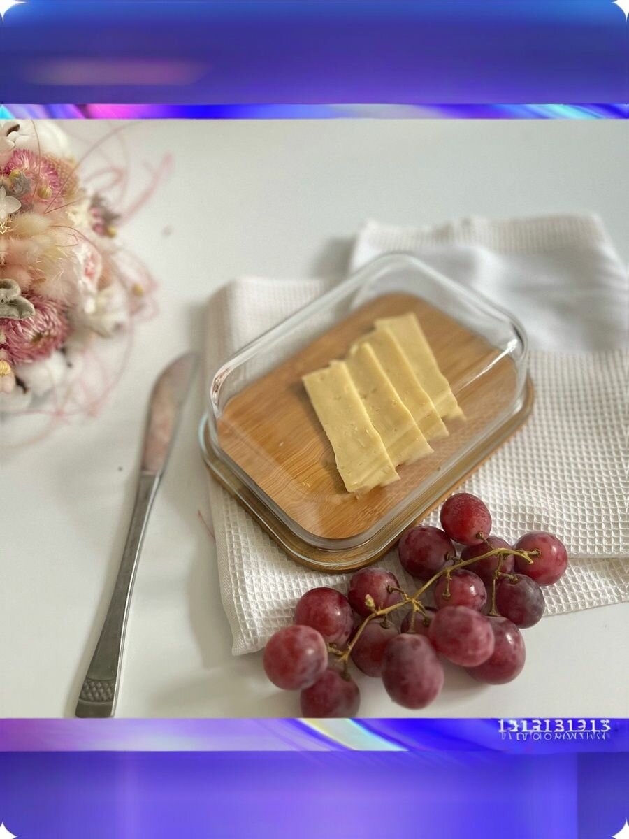 Эксклюзивная масленка с крышкой выполнена из бамбука