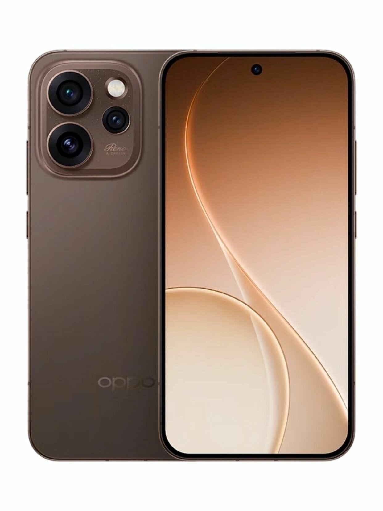 Смартфон OPPO Reno15, Аккумулятор: 4500 мАч，120 Гц MediaTek Dimensity 8450，Nano-SIM，16/1 TБ, коричневый
