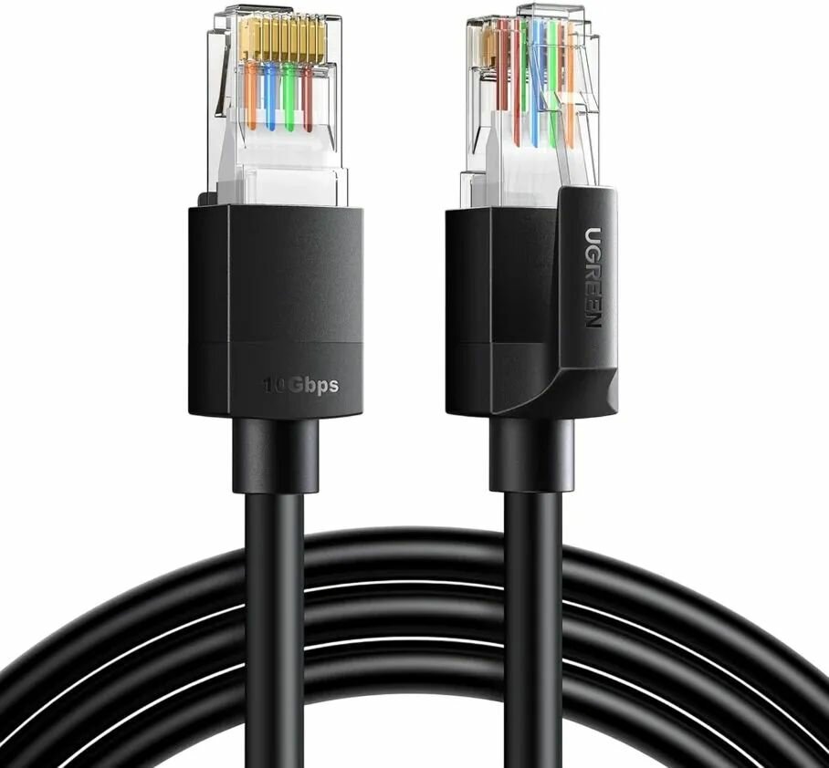 Кабель сетевой UGREEN NW315 (55163_) Cat6A UTP Ethernet Cable. Длина: 15м. Цвет: черный.