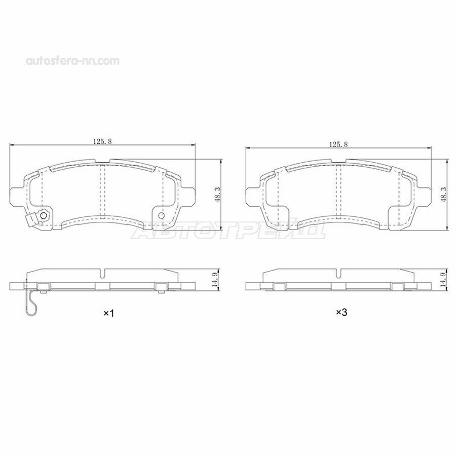 SAT ST280107 Колодки тормозные (Спереди) Mazda Demio 07-14 / 2 07-15