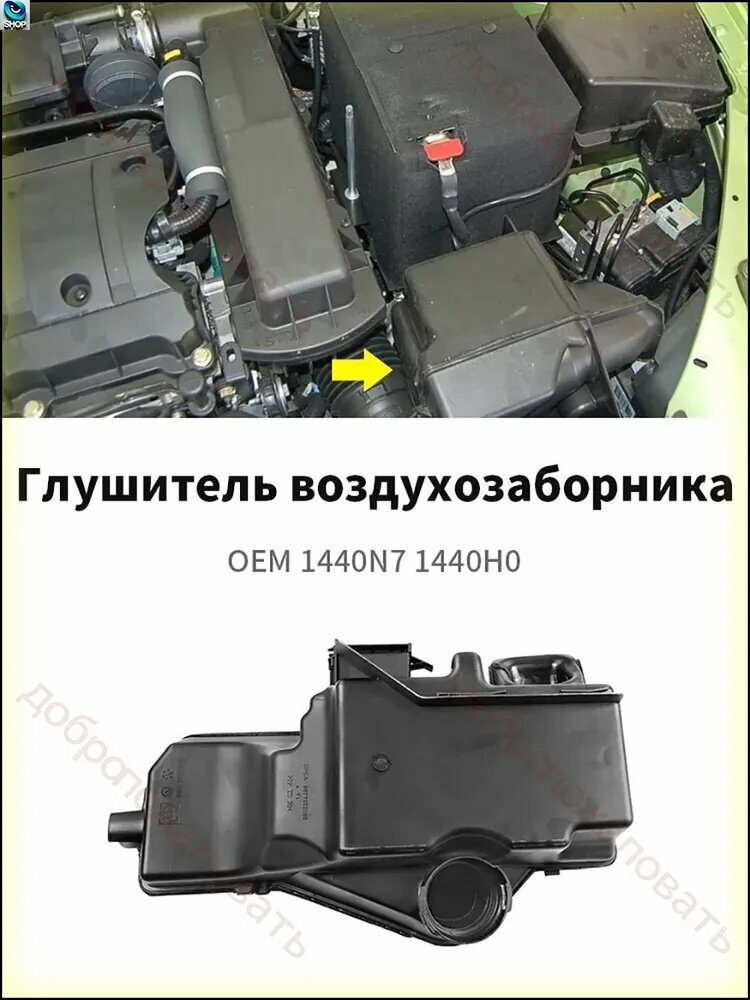 1440N7 использовать для peugeot 206 307 308 408 PARTNER citroenC2 1.6L Глушитель воздухозаборника, резонансный ящик1440N7 подходит для Peugeot 206 207 307 308 Citroen C4 Sega впускной коробки передач