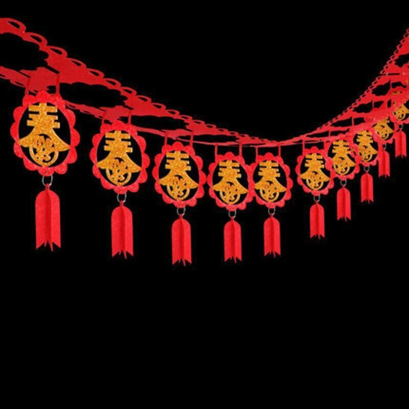 Традиционный флаг-подвеска для празднования Китайского Нового года, изящное украшение для Весеннего фестиваля, кружевное