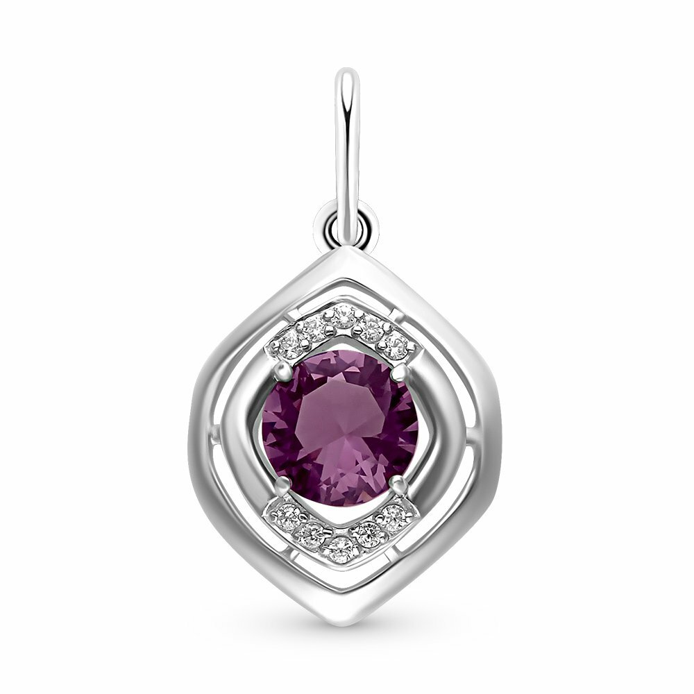 Подвеска, серебро, 925 проба, родирование, кристалл, фианит