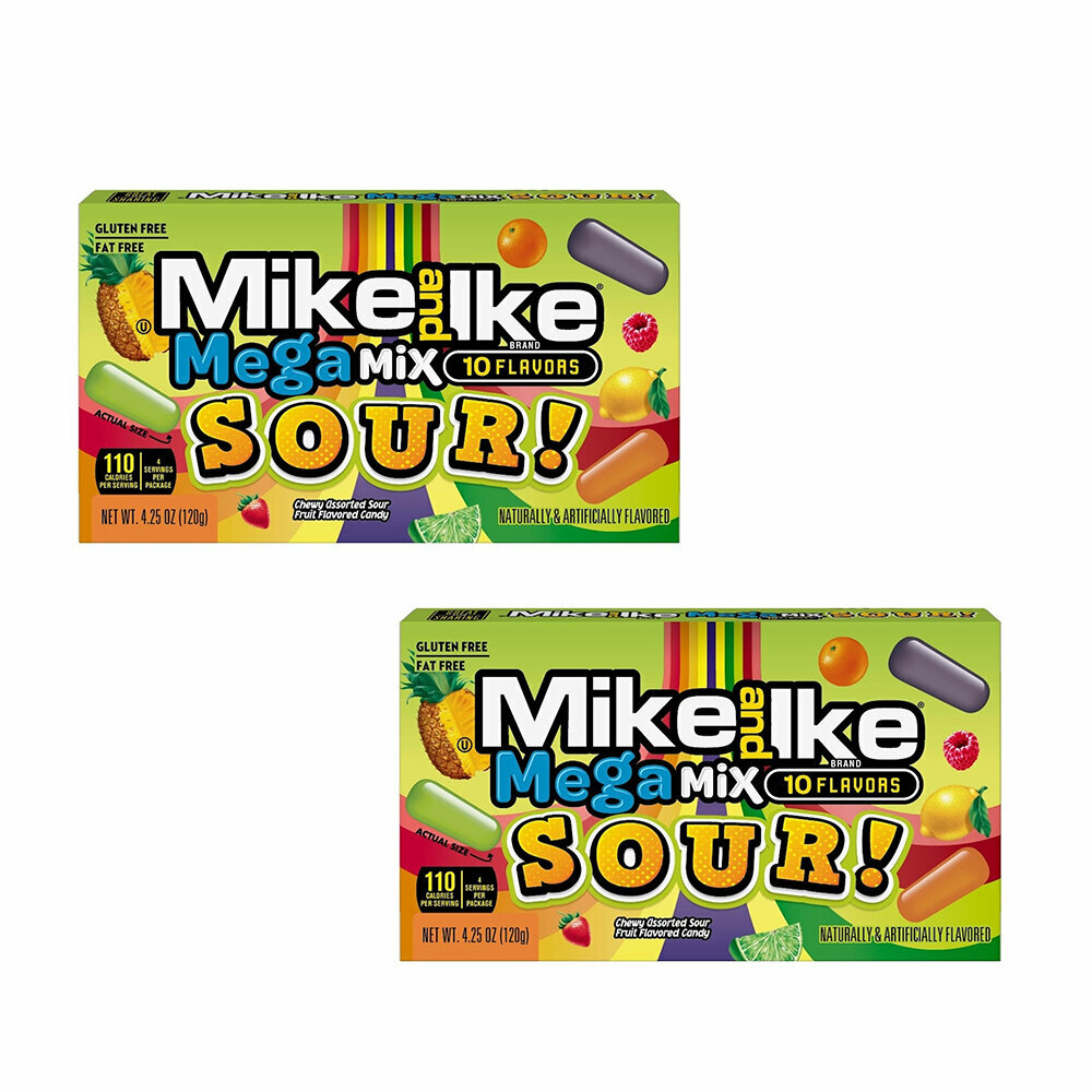 Конфеты Mike and Ike Mega Mix Sour! - супер кислый микс (США), 120 гр (2 шт)