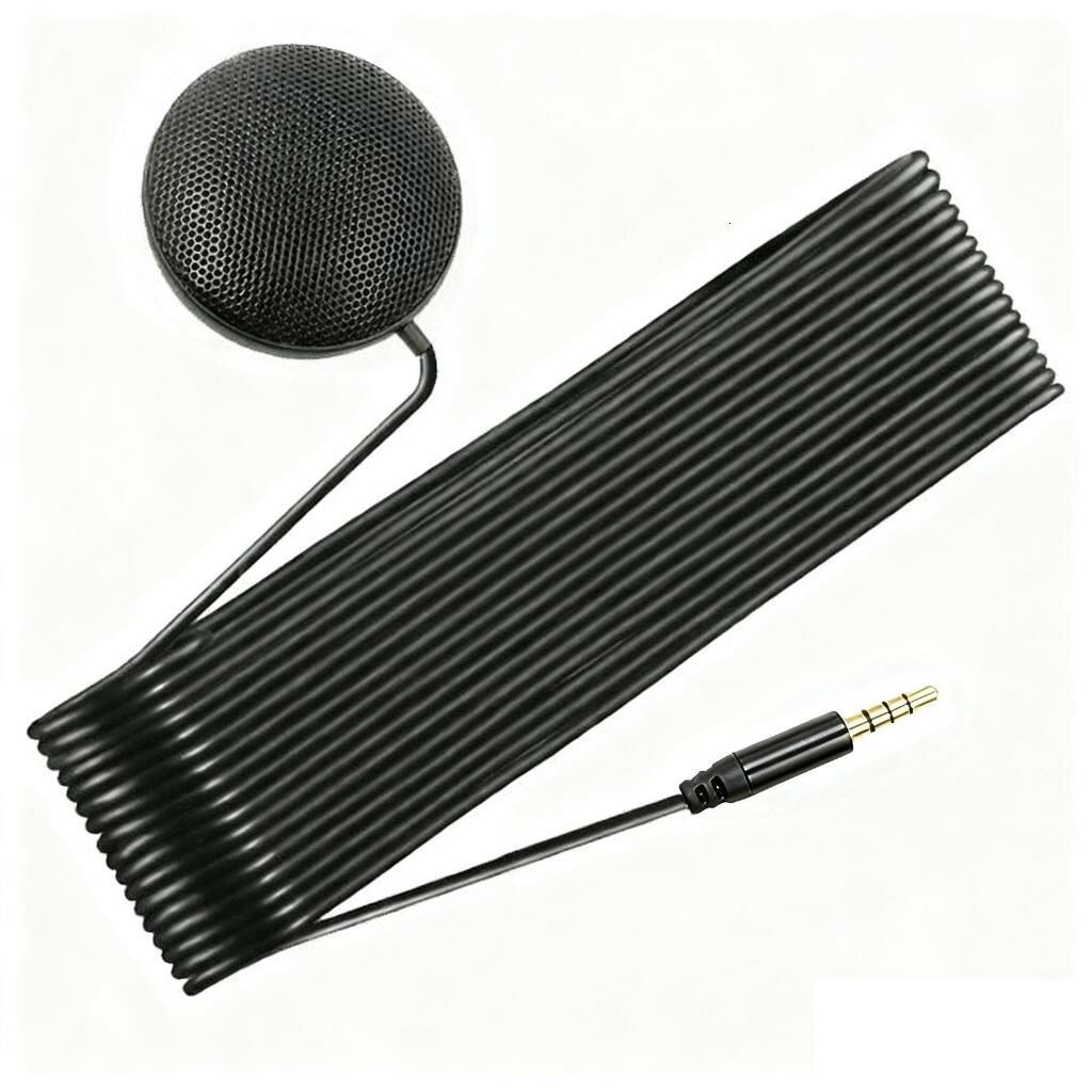 Круглый микрофон настольного радиоприемника-3,5 дюйма с 4-секционным разъемом-3 метра
