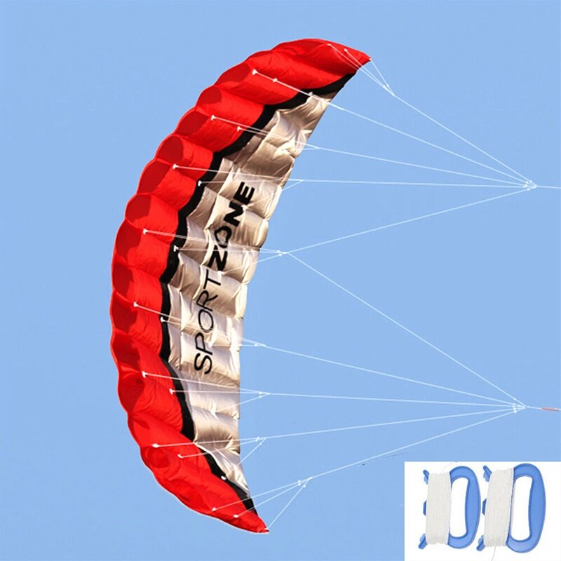 2,5 м двухлинейный парафойл парашют для трюков и спорта на пляже с премиальной клетчатой тканью красный воздушный змей