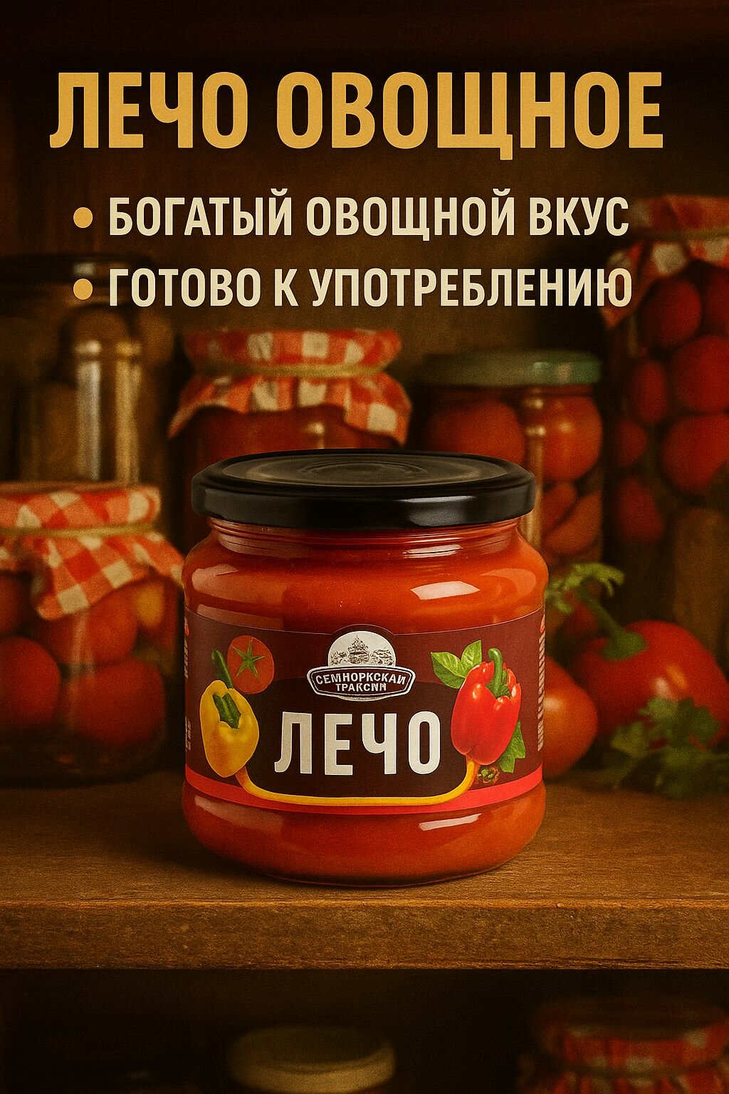 Семилукская трапеза Лечо овощное 460 грамм по госту , 8 банок