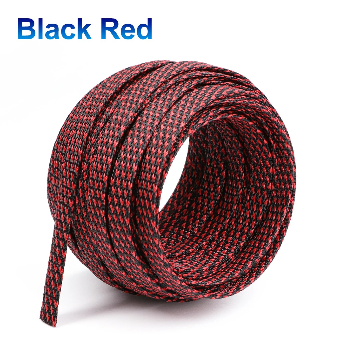 Изолированная ПЭТ-оплетка 2/4/6/8/10/12/14/16/20/25/30/40 мм, черная/красная 16mm, Black Red