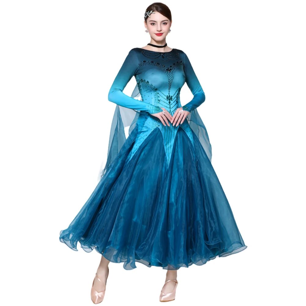 Фиолетовое бальное платье для танцев XXXL, Blue