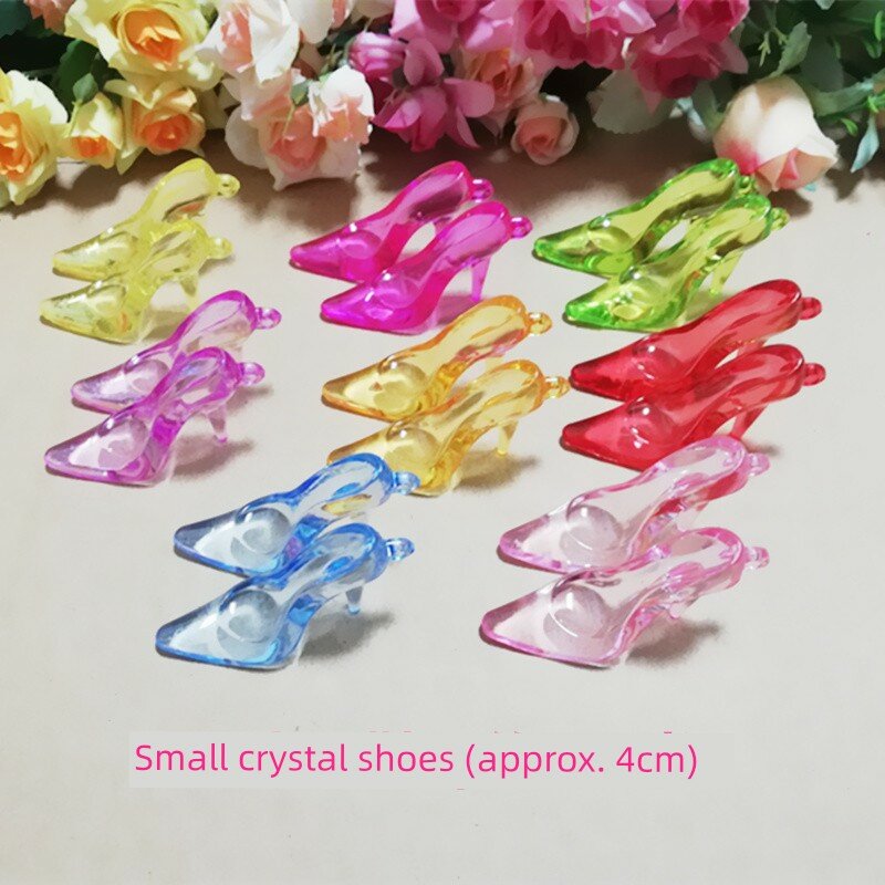 Детские большие хрустальные туфли, игрушка-принцесса с камнями, туфли на высоком каблуке, подарок для развлекательного