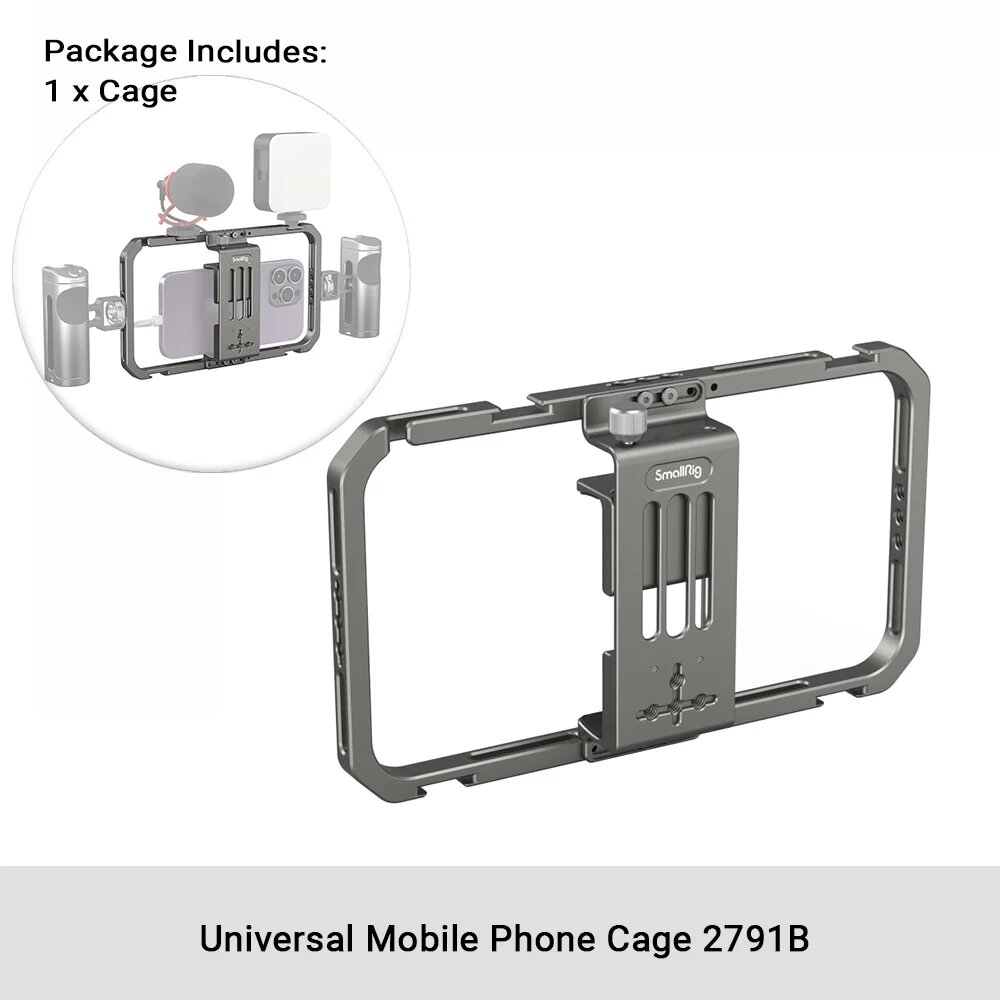 Универсальная клетка для смартфона SmallRig для iPhone 14/13 Pro/Pro Max со складными ручками, установка с беспроводными управлениями для iPhone 14/13/12