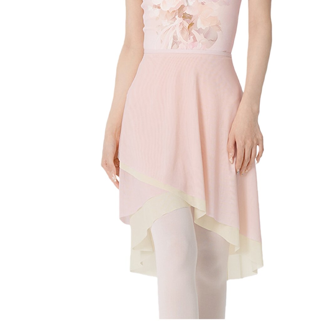 Балетная Танцевальная Юбка Двухцветного Дизайна С Регулируемой Талией Из Дышащей Нейлоновой Ткани