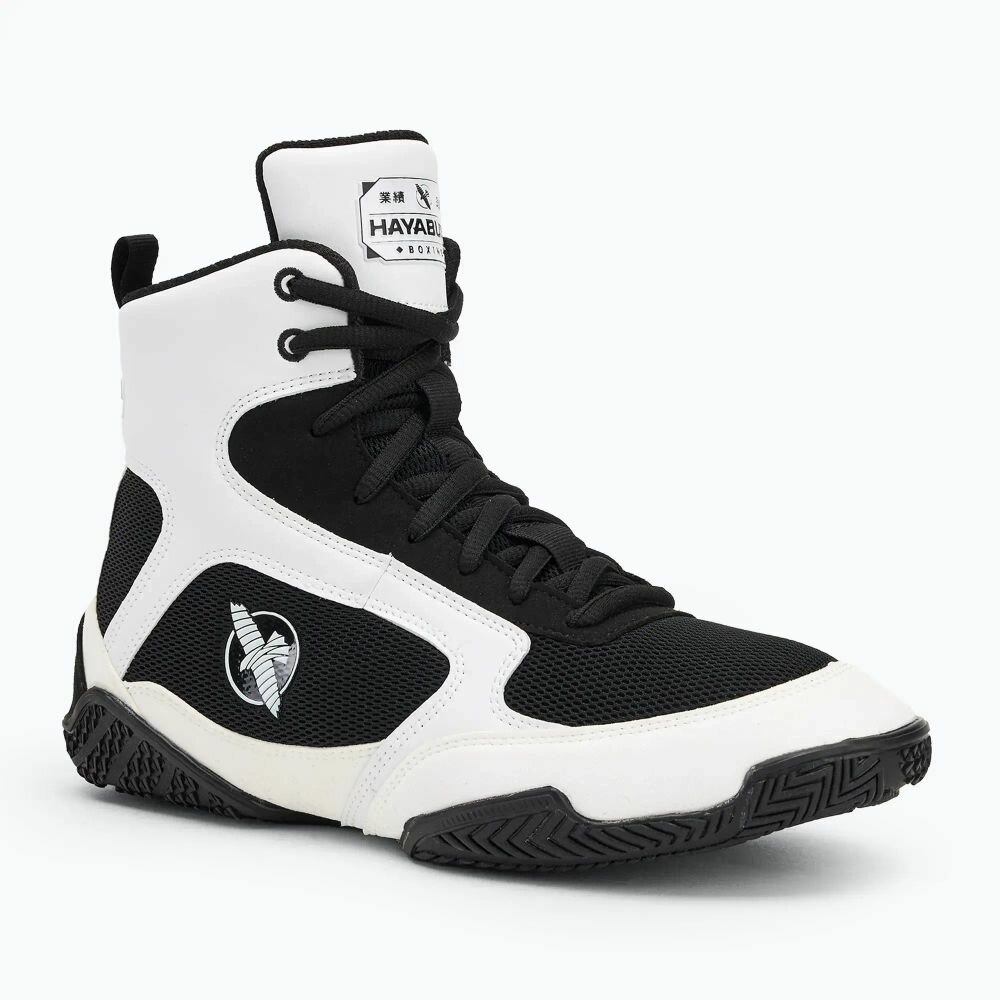 Hayabusa, Pro Boxing Shoes, Боксерские ботинки, цвет черно-белый, 45 размер