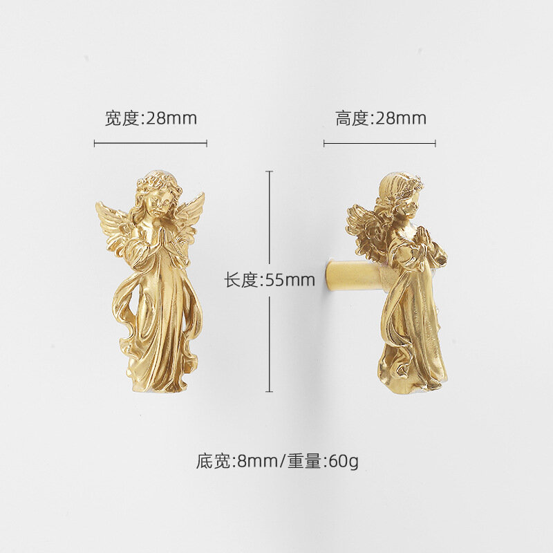 Креативная персональная мебельная ручка из латуни в виде животных: обезьяна, котенок, мышь, медведь, собака, олень, кролик, лошадь