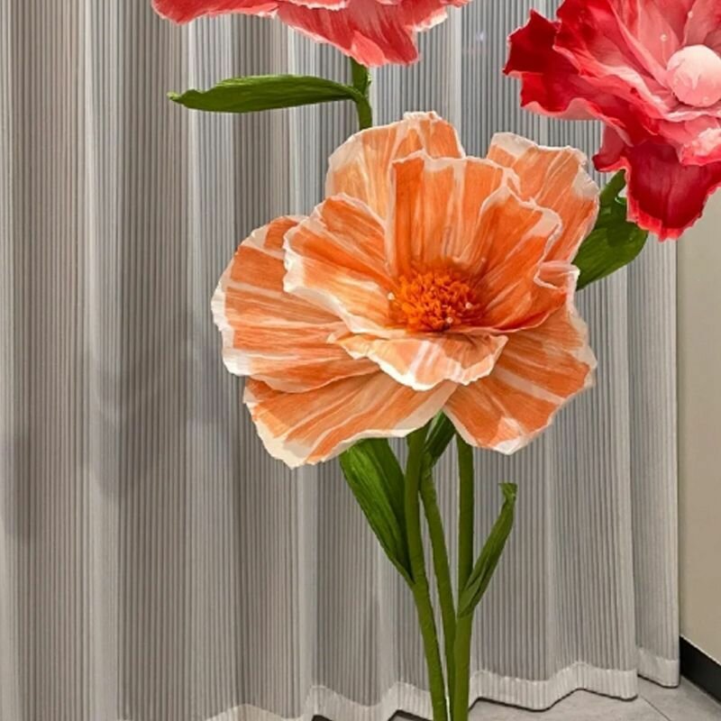 Свадебные бумажные цветы, искусственные гигантские украшения, китайское свадебное оформление, искусственные цветы, напольные свадебные цветы, искусственные цветы для оформления сцены