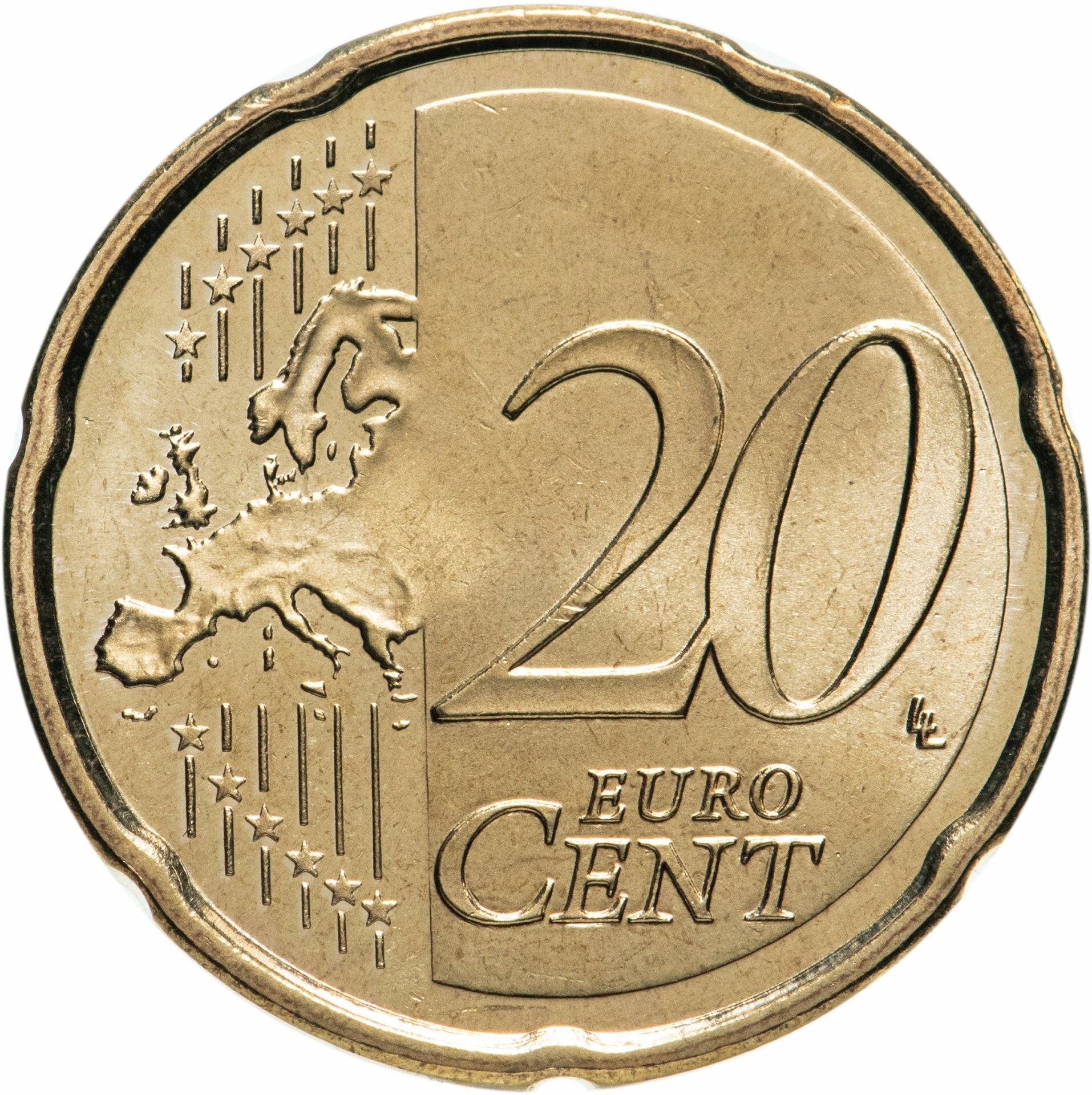 Испания 20 евроцентов cents 2017, Латунь, в сохранности UNC