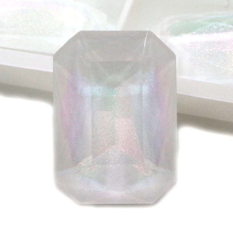 Кристаллы стеклянные 10x14mm, White, Aurora