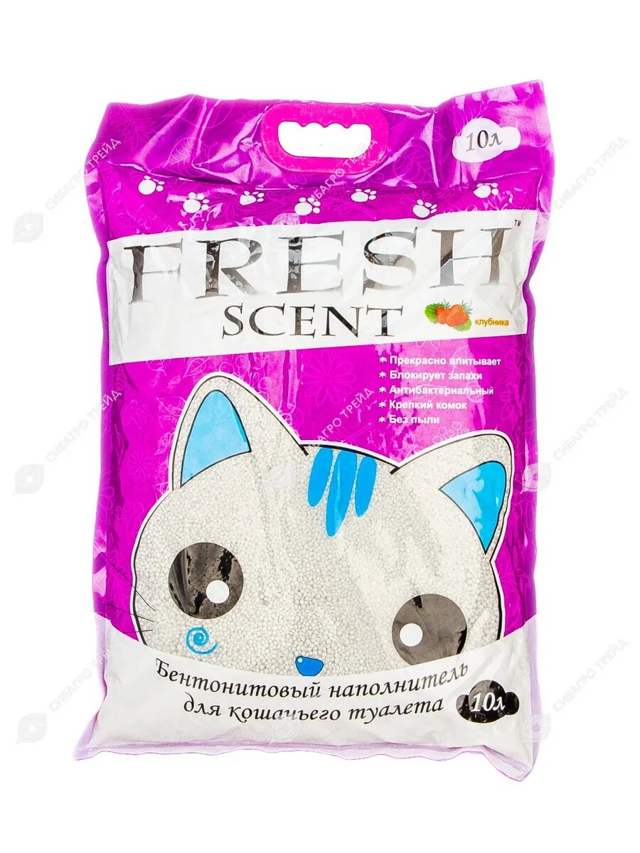 Наполнитель Fresh Свежесть - Клубника 10л комкующ.