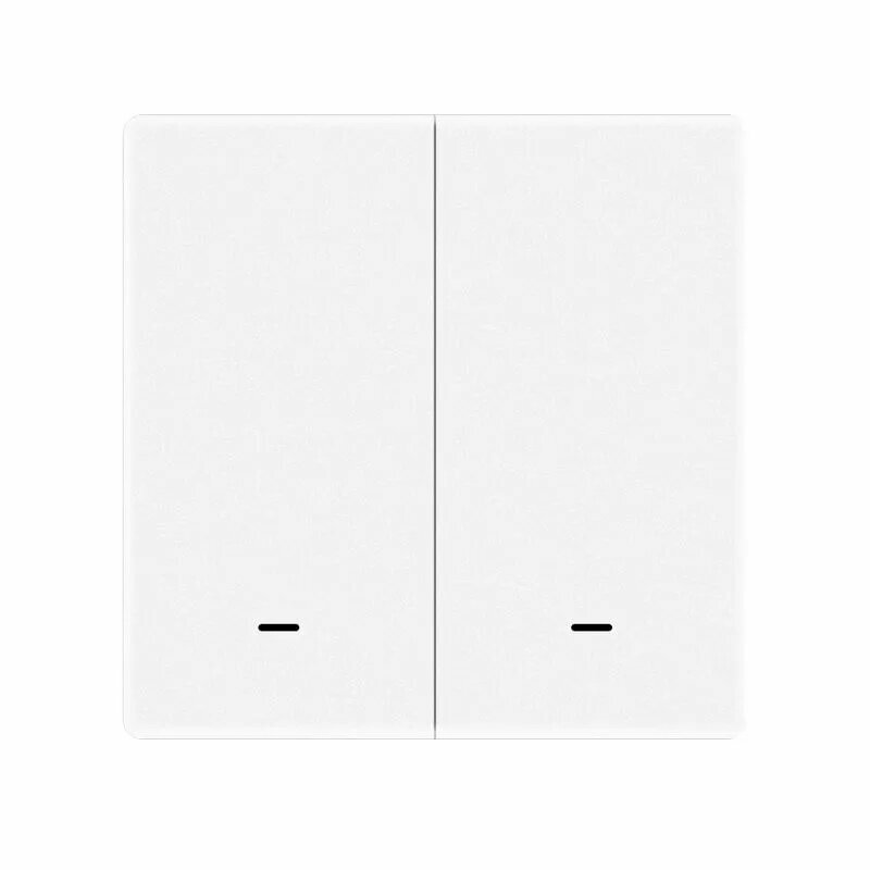 Tuya ZigBee умный беспроводной 2-клавишный выключатель , лёгкая установка, дистанционное управление через приложение, совместим с умным домом