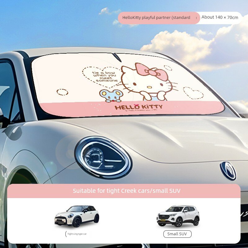 Солнцезащитные шторки Kitty Playful Buddy для переднего окна, черная пленка, теплоизоляция