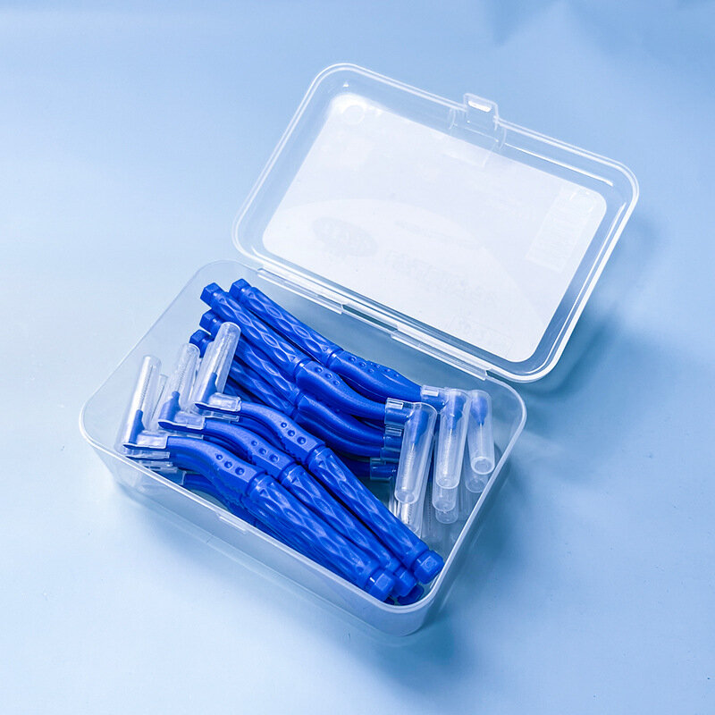 7-образная межзубная щетка в коробке, портативная L-образная межзубная щетка, щетка для зазоров между зубами, ортодонтическая зубная щетка, брекеты, межзубная щетка, 20 штук