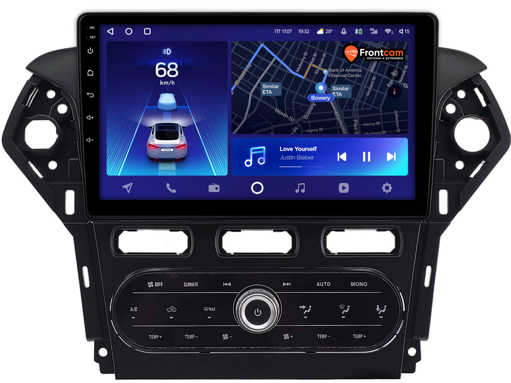 Штатная магнитола Teyes CC2 PLUS 6/128 10" RM-10-2185 Ford Mondeo 4 2006-2010 (черная, Тип 2) встроенный климат Android 10 (4G-SIM, DSP, QLed)