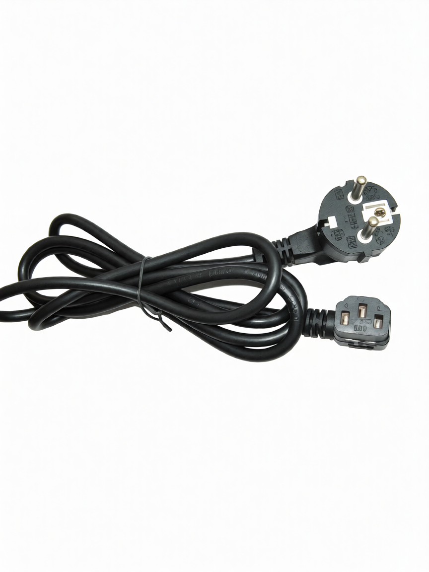 Кабель питания Cablexpert PC-186A-VDE 1.8 м, Euro, VDE, черный, угловой разъем, с заземлением, С13-Schuko,10А, 0.75