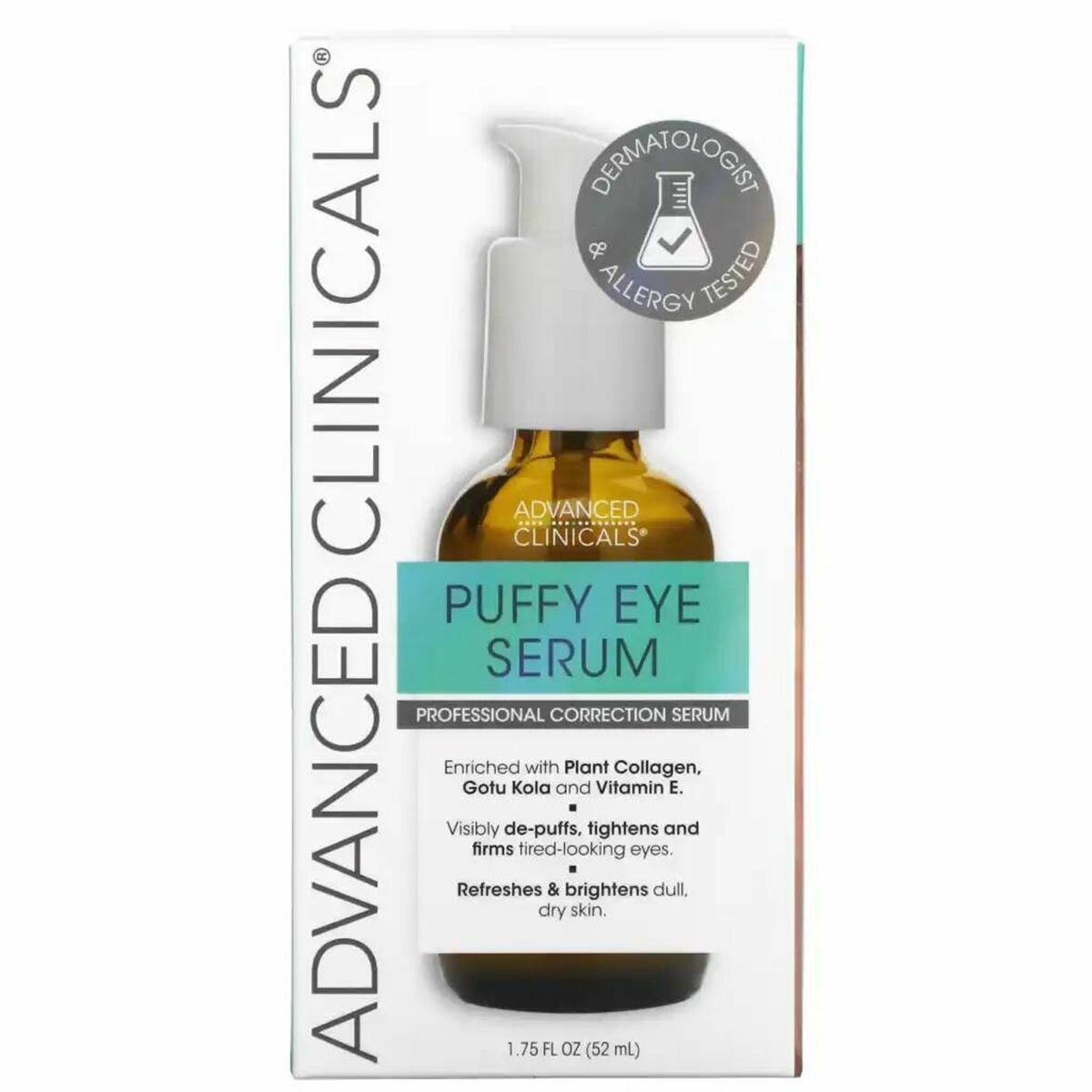 Advanced Clinicals, Puffy Eye Serum, профессиональная корректирующая сыворотка, 52 мл