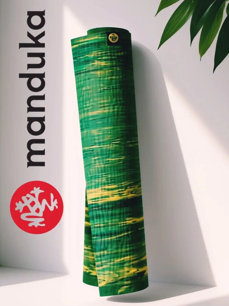 Каучуковый коврик для фитнеса и йоги Manduka eKO 3.0 180*66*0,5 см - Glenn Green Marble