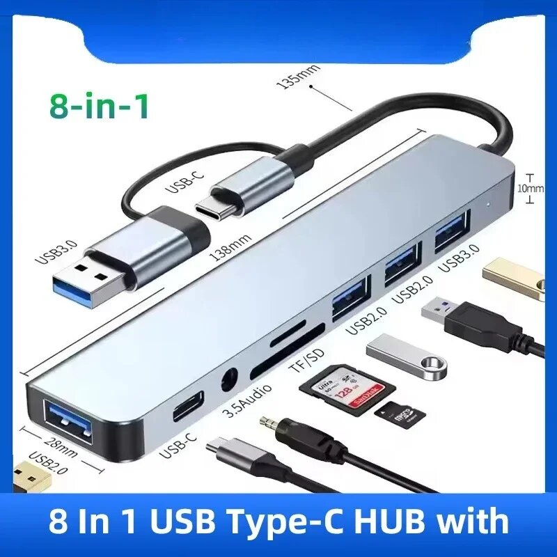 EOENKK 8 в 1 USB-концентратор для Xiaomi