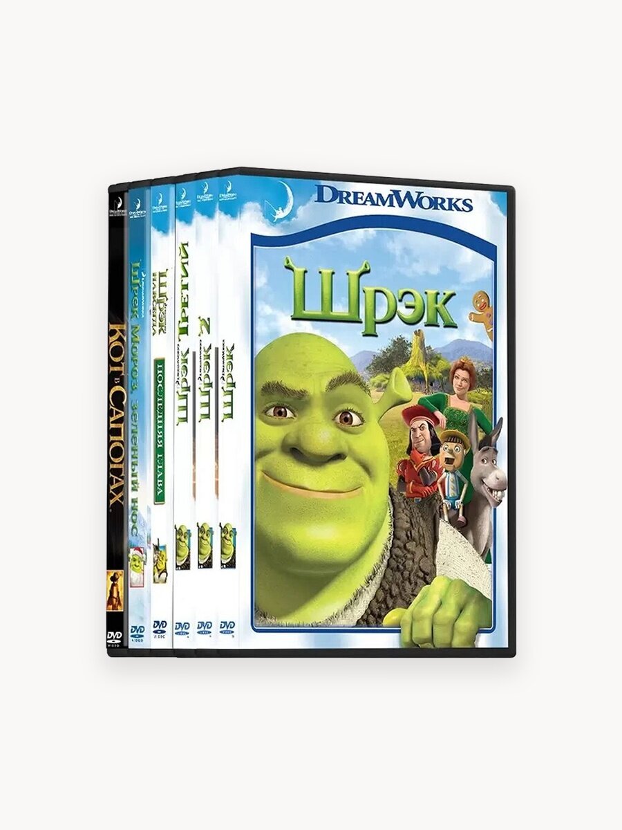 Шрэк - 1,2,3,4, Мороз / Кот в сапогах. Коллекция м/ф DVD-video (Box) 6 DVD