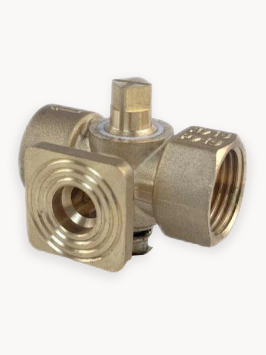 Кран для манометра 3-ходовой латунь 11б18бк(ф) Ду 15 Ру16 ВР G1/2"-М20х1,5 без рукоятки с фланцем SantechSystems