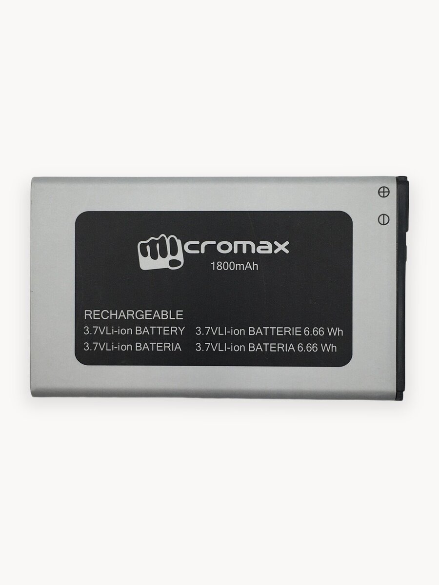 Аккумулятор для Micromax X649 BAT 54371, 1800 мА·ч, оригинальный, черный